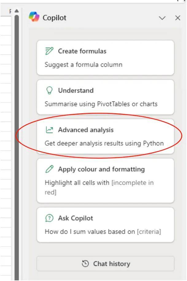 Copilot In Excel With Python高级数据分析进行语言商业版