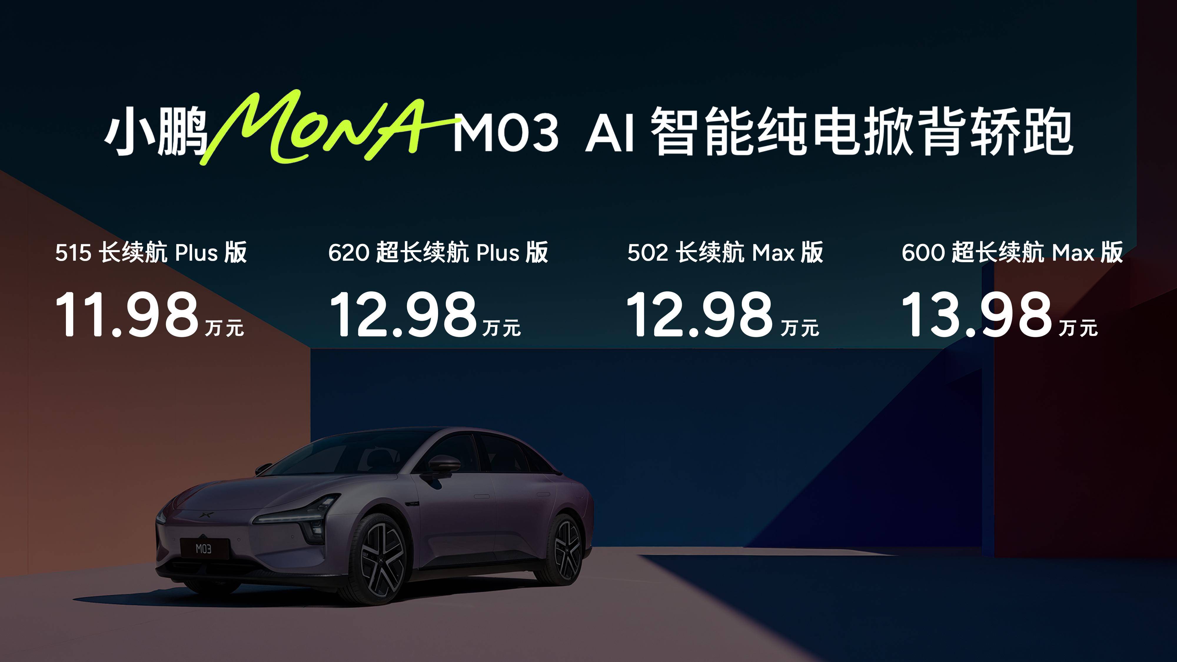 小鹏MONA M03升级上市：加推4款新版 图灵AI智驾装配上车_搜狐汽车_搜狐网