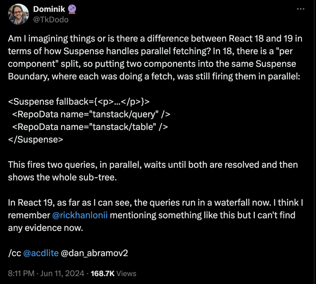 React 19 差点拖慢整个互联网！核心团队紧急叫停_Dominik_版本_并行