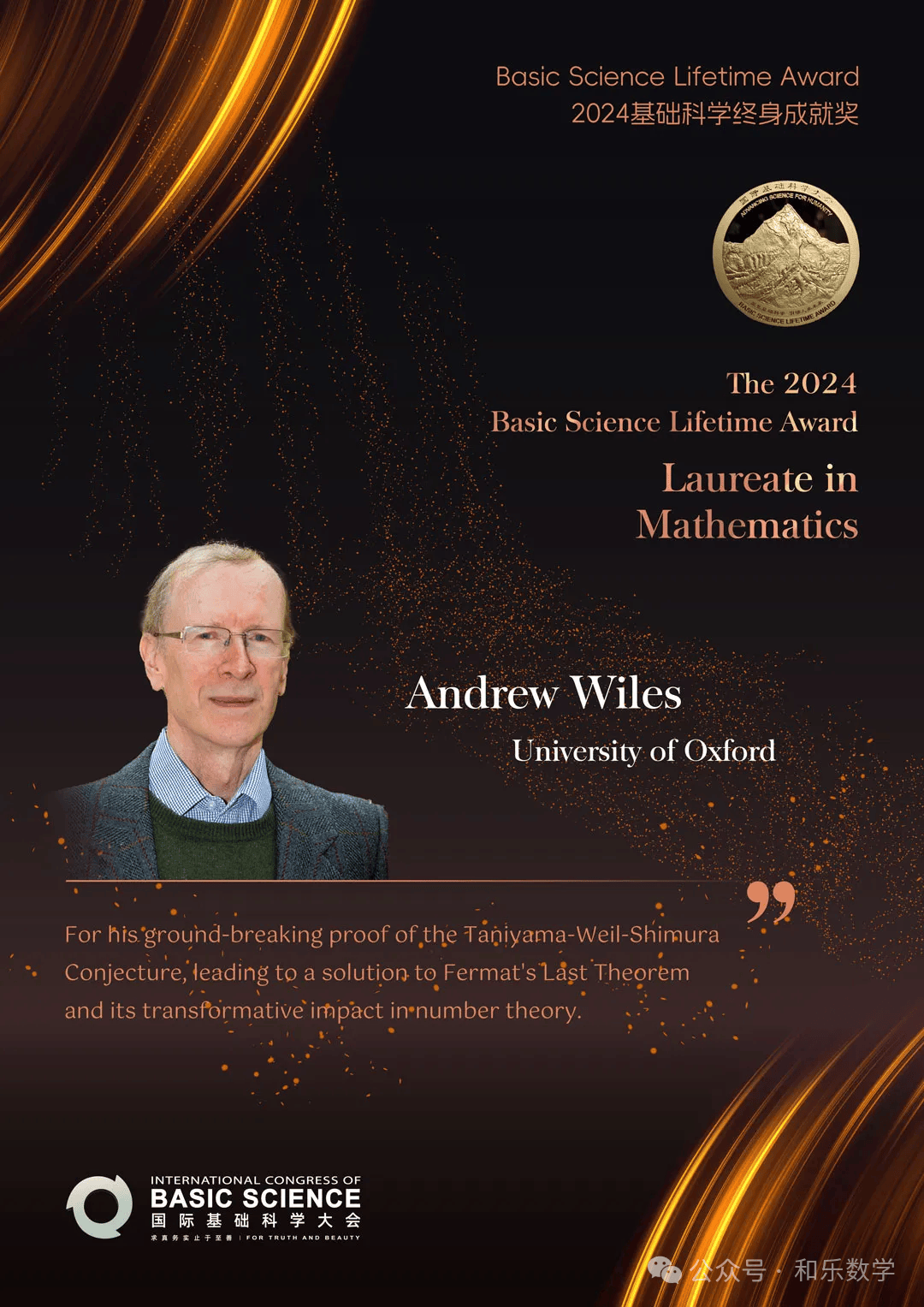 2024基础科学终身成就奖：Andrew Wiles