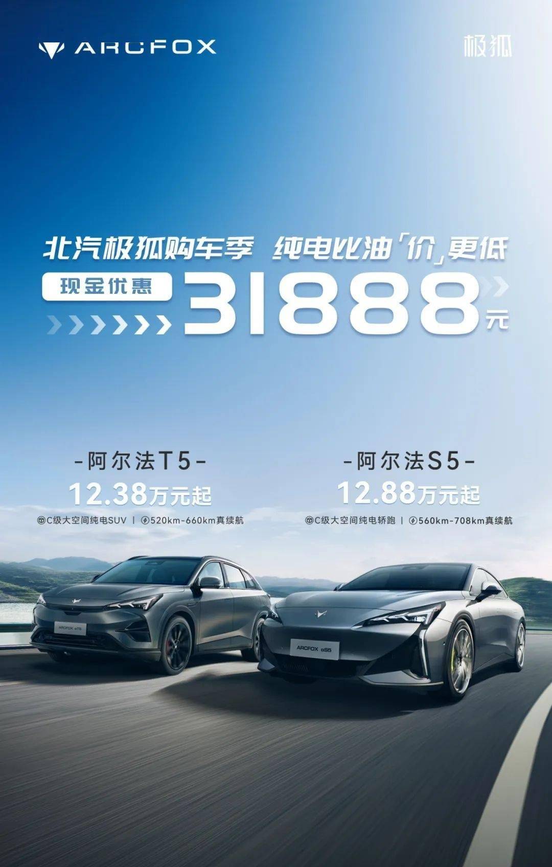 北汽极狐阿尔法S5/T5全系车型限时现金优惠31888元，12.38万元起_搜狐汽车_搜狐网