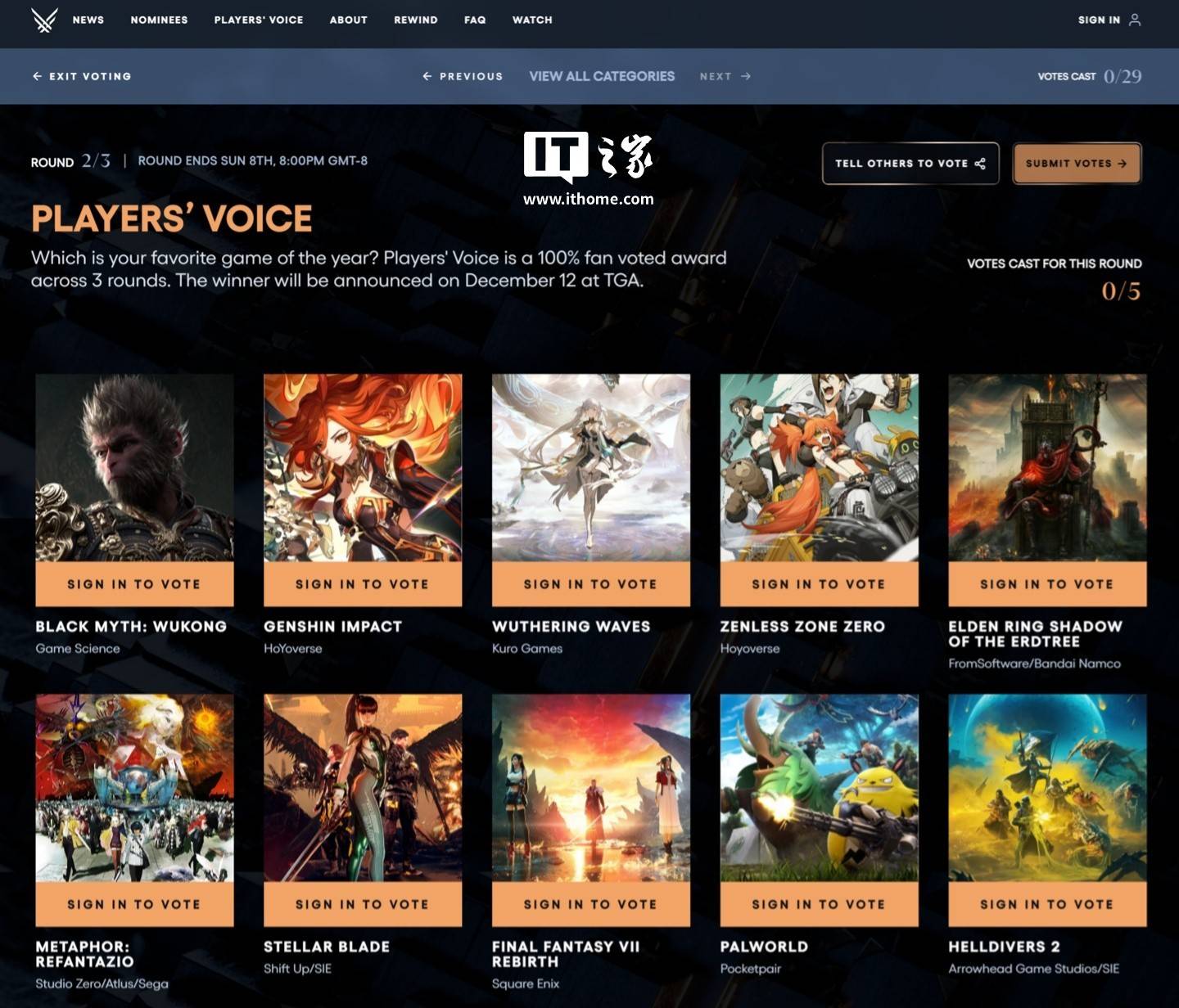国内游戏获奖！TGA 2024年度提名名单出炉 《原神》《黑神话：悟空》在列_评选_玩家_其他