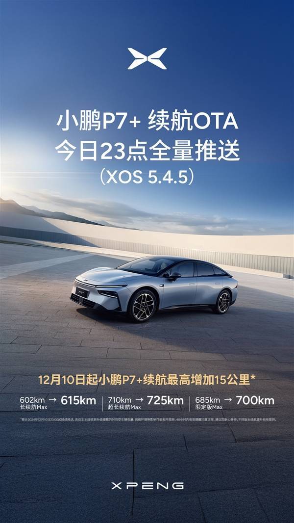 小鹏P7+续航OTA升级，60度电轻松跑615公里，能耗再降新高度！_搜狐汽车_搜狐网