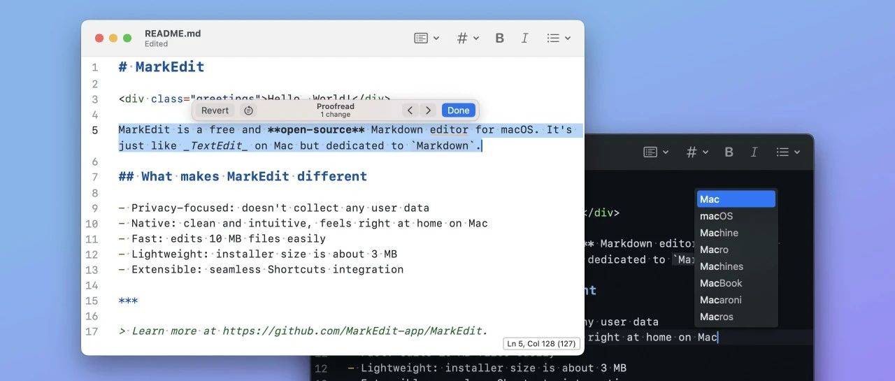 别用 Typora 了，试试这个 1.7k star 的 Markdown 编辑器吧_MarkEdit_Mac_界面