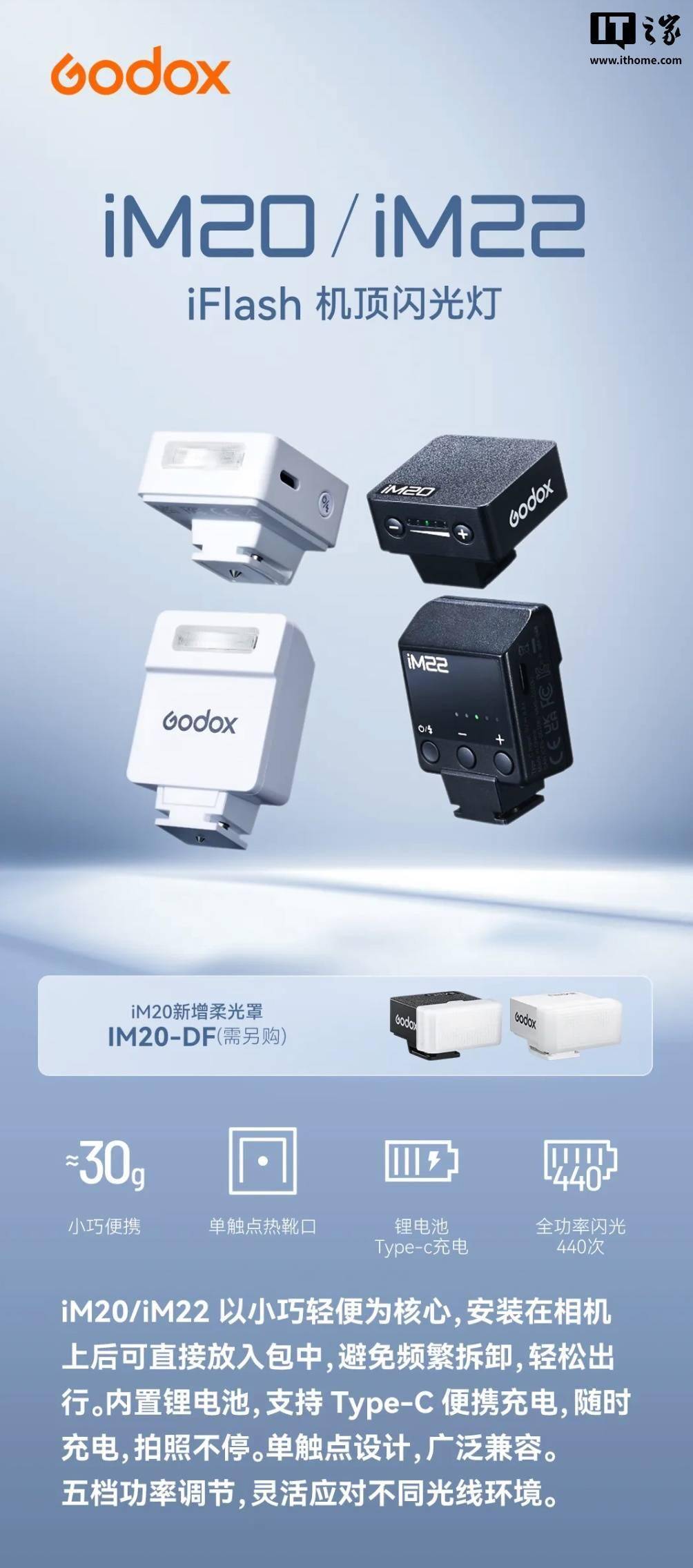 神牛iM20/iM22闪光灯新色上市，白色版仅售168元，小巧便携新选择！_摄影_时间_方面