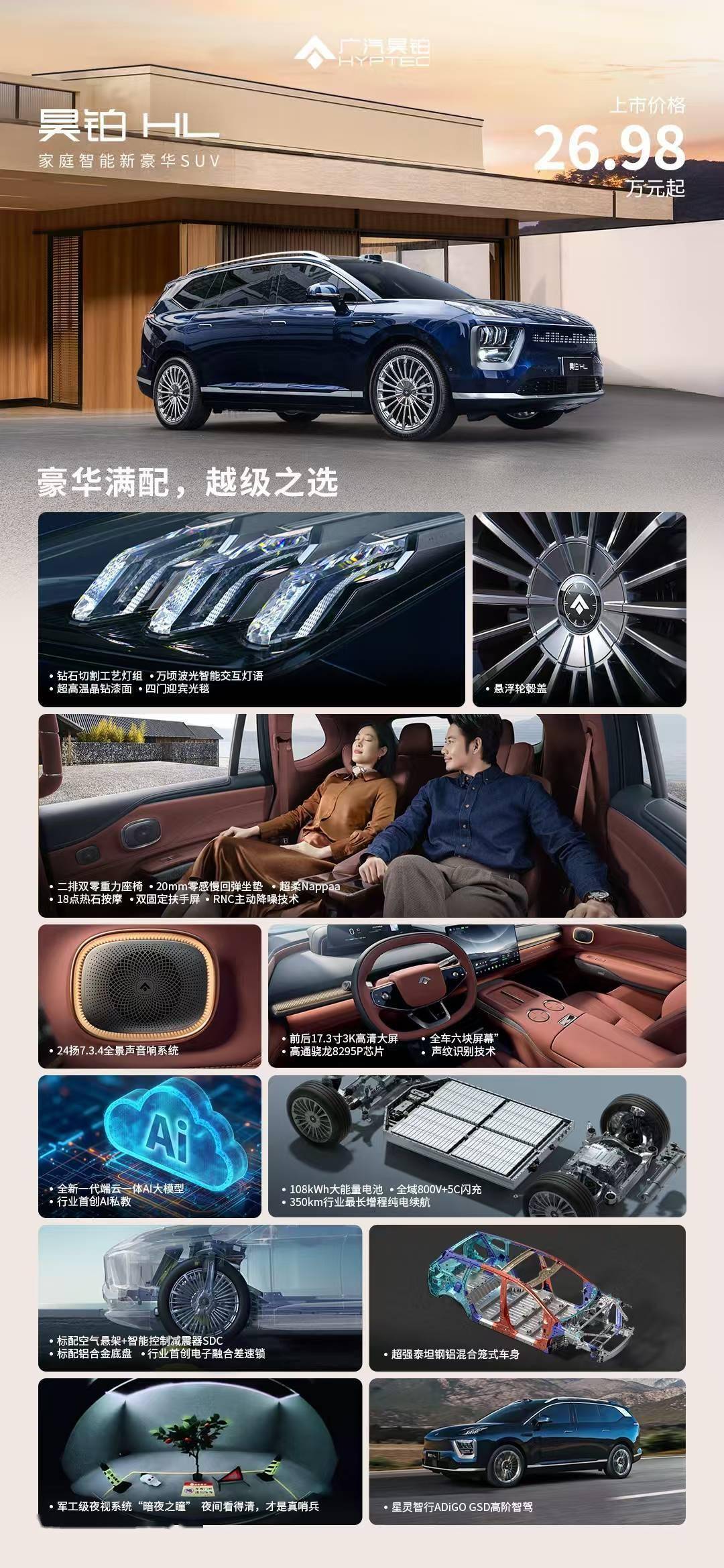 广汽科技日新亮点：昊铂HL游艇风上市，续航破千公里仅售26.98万起_搜狐汽车_搜狐网