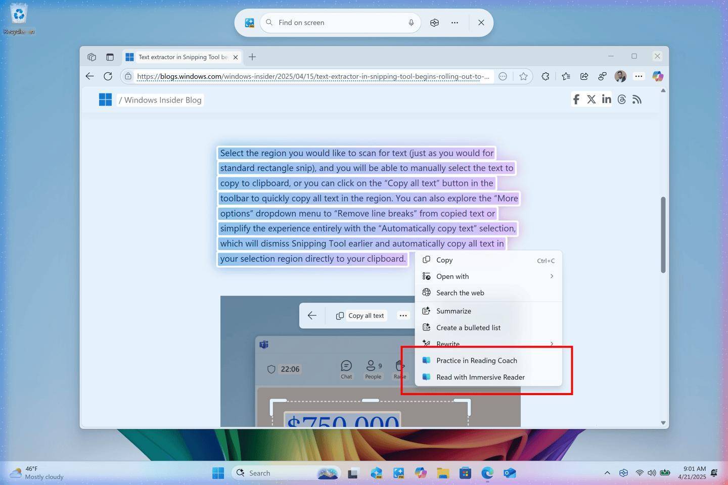 微软Win11 Dev预览版新功能：AI助力阅读提升，云端照片搜索上线_用户_语音_文本