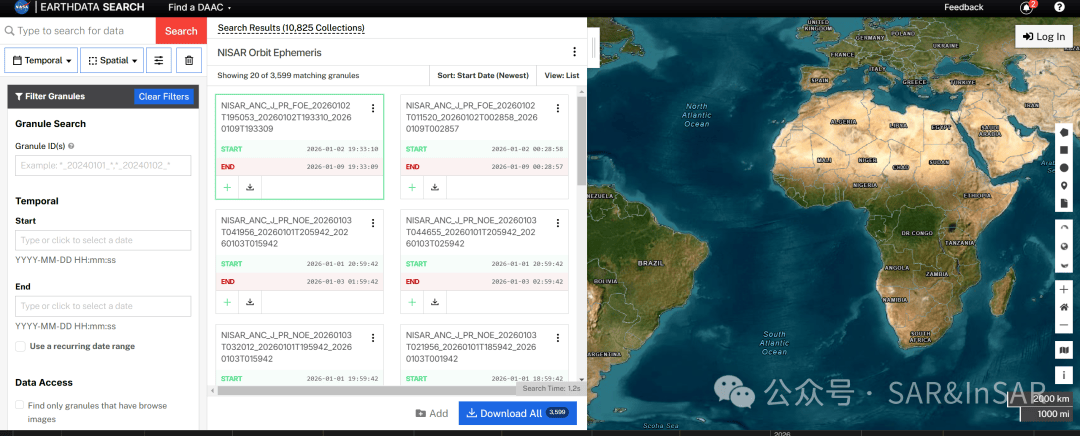 NISAR 已公布数据集_Orbit_Radar_雷达