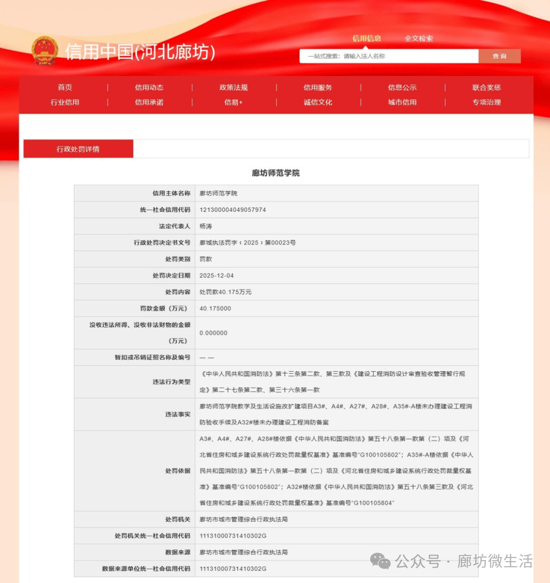 廊坊师范！被罚40多万！_管理_验收_河北