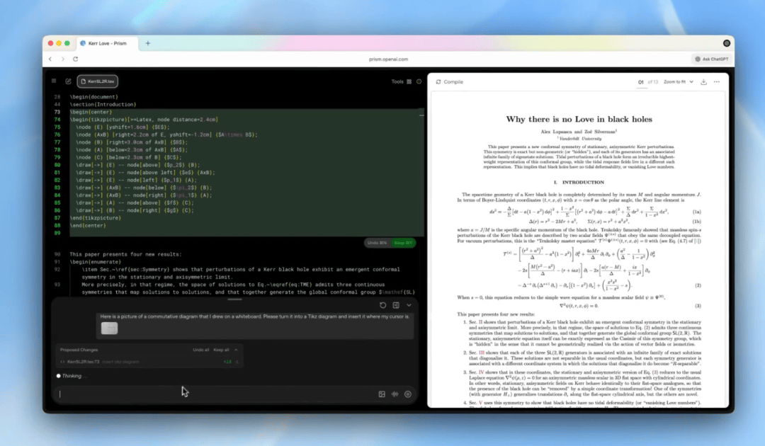 像Vibe Coding一样写论文！OpenAI发布免费科研写作平台_Prism_推导_Weil